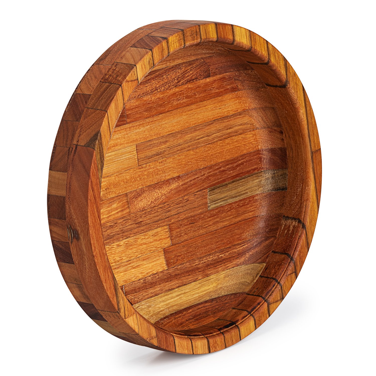 Gamela de madeira para churrasco teca redonda rústica 27 cm ...