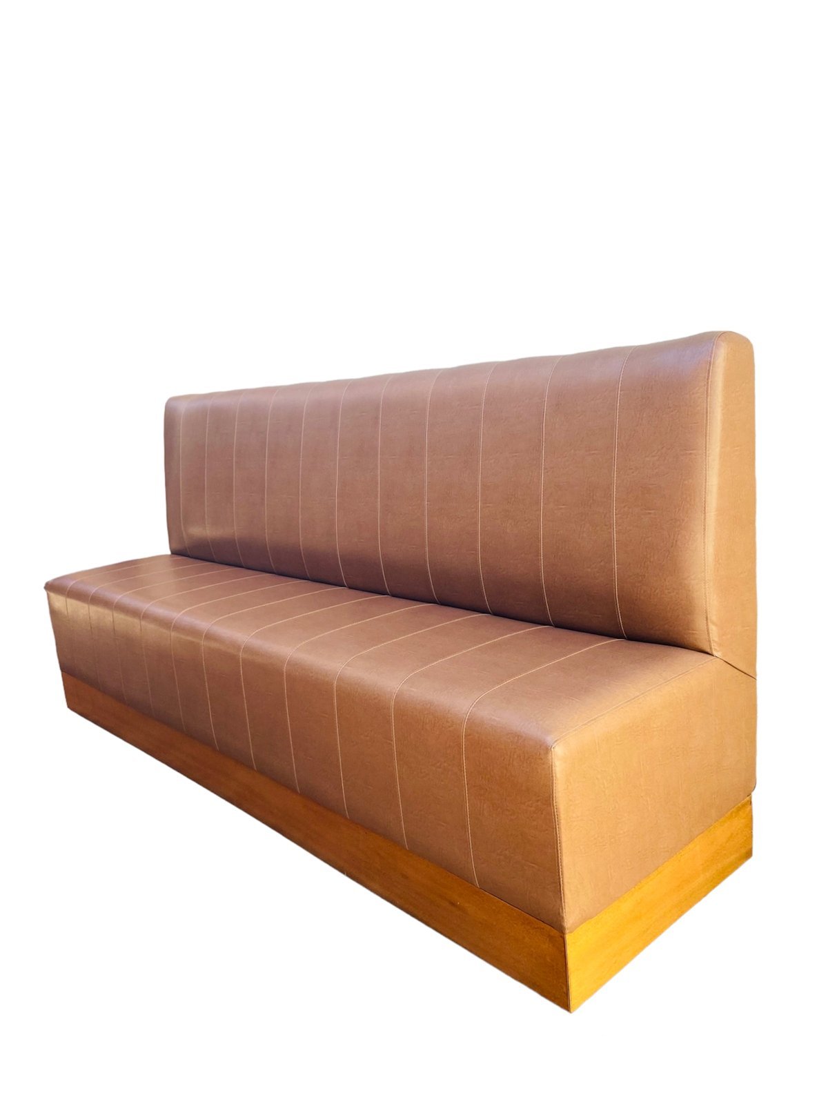 Sofá Banco Para Lanchonete Madeira 1,20m Sintético Marrom Restaurantes ...