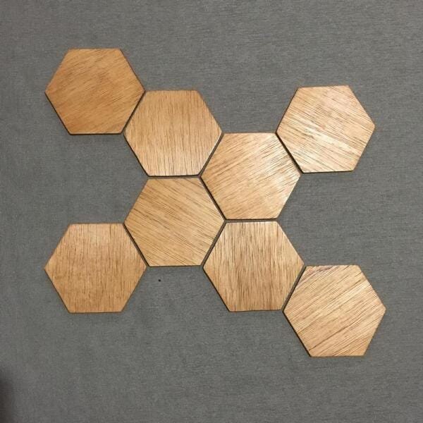 Revestimento Decorativo Hexagonal Em Madeira 8 Unid | MadeiraMadeira