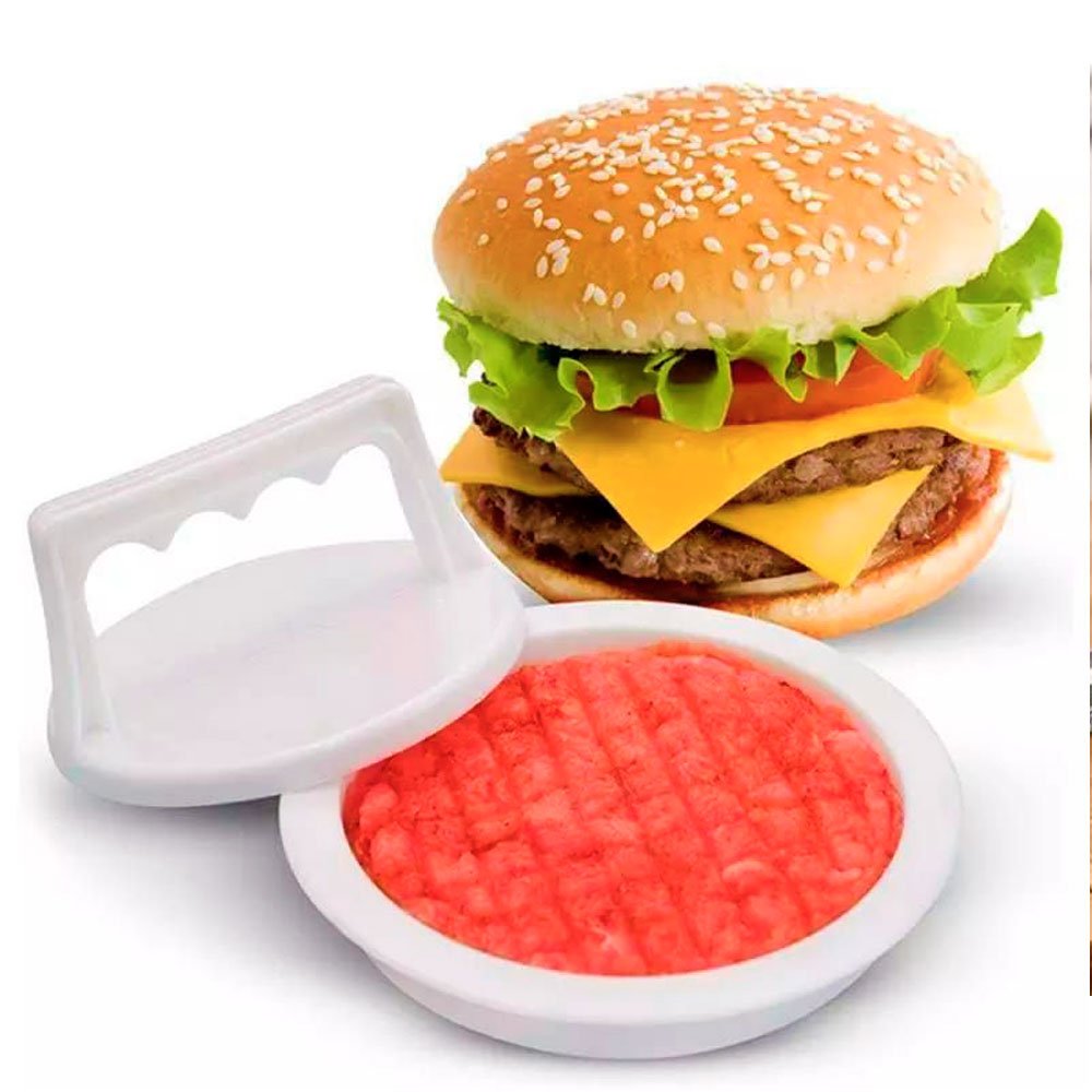 Kit 10 Formas Plásticas para Modelar Hamburguer Branca | MadeiraMadeira