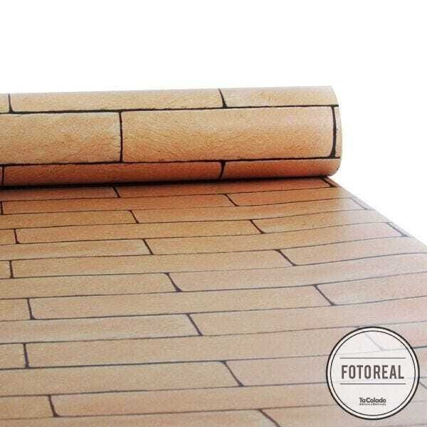 Papel de Parede Tijolo Junta Seca - Kit com 4 Rolos - Kit - 4 Rolos de ...
