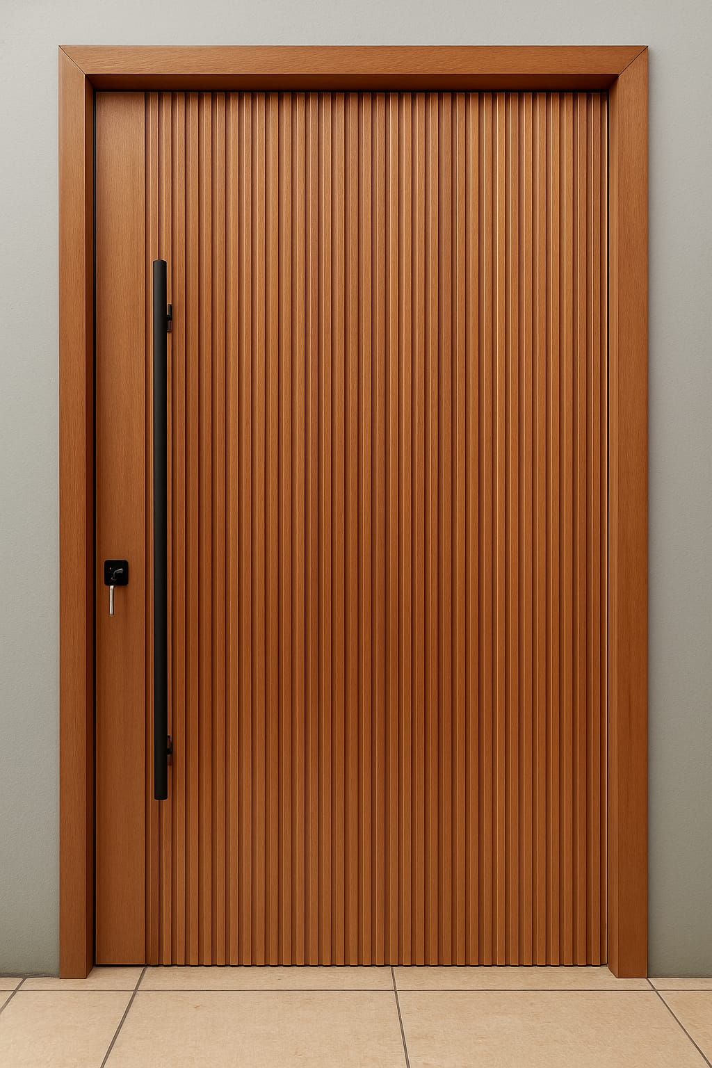 Porta Pivotante Modelo Ripado Madeira Maciça 245x1,20 Batente 14 Cm ...