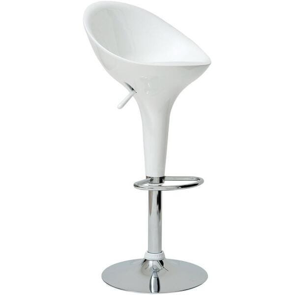 Banqueta Bombo Fly Encosto Alto Branca | MadeiraMadeira