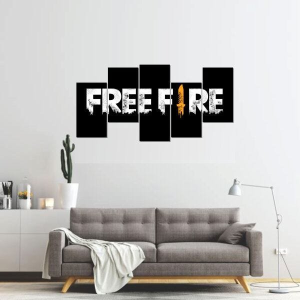Quadro Decorativo Free Fire Garena Quarto 130x60 Ff-5 | MadeiraMadeira