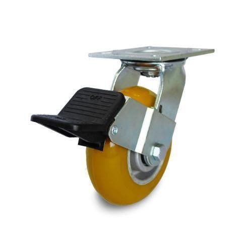 Rodizio Giratório 6 Pol. Linha Industrial Com Freio Abaulado ...