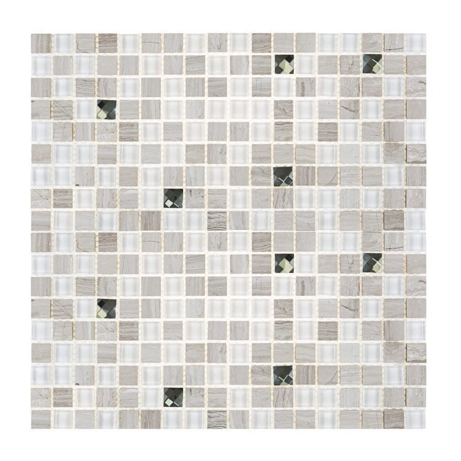 Kit 1m² Pastilha de Mármore e Vidro 1,5cm 0,6cmx30cmx30cm Diamond ...