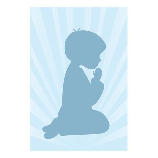 Kit 3 Quadros Decorativos Oração Santo Anjo Azul 20X30Cm | MadeiraMadeira