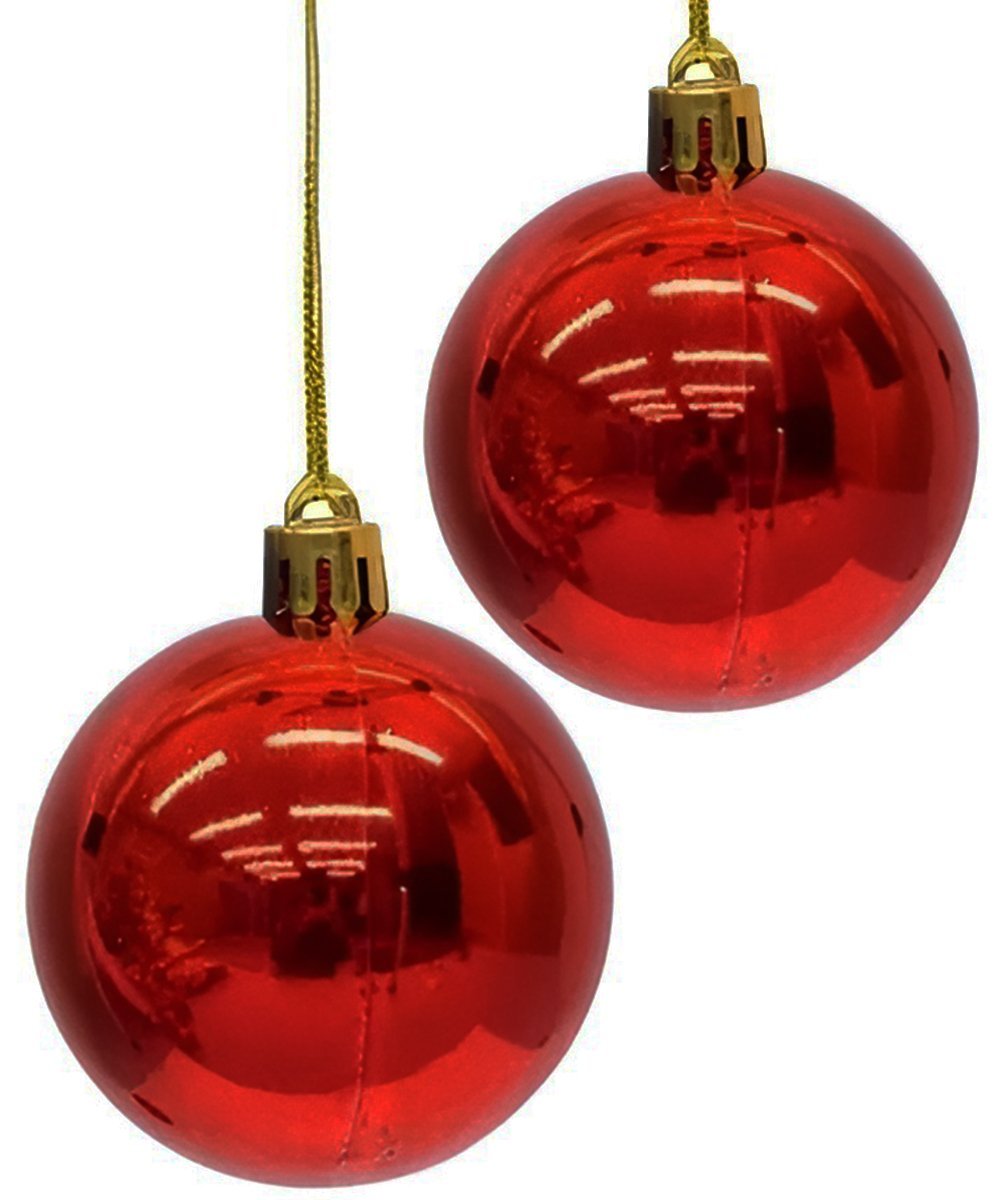 Kit 8 Bola Decoração de Natal Vermelha Árvore de Natal 60mm ...