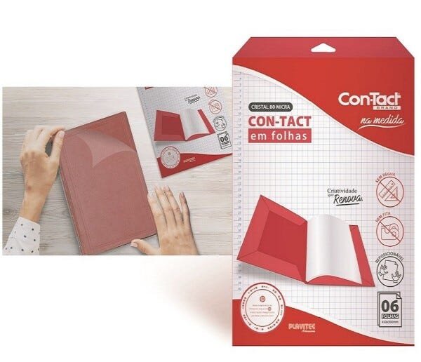 Papel Contact Adesivo Transparente Em Folhas - 6 folhas 45 x 30 ...