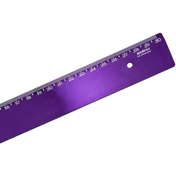 Régua De Poliestireno New Line Metalizada Roxa 30Cm | MadeiraMadeira