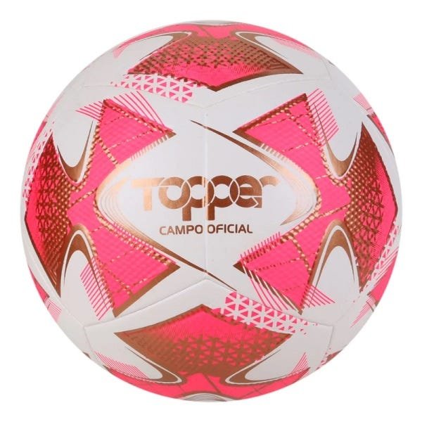 Bola Topper de Futebol Campo Oficial 22 - Branca / Rosa - Rosa ...