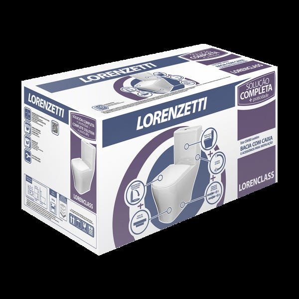 Kit Bacia Com Caixa Acoplada Lorenzetti Class 3/6L Completo ...