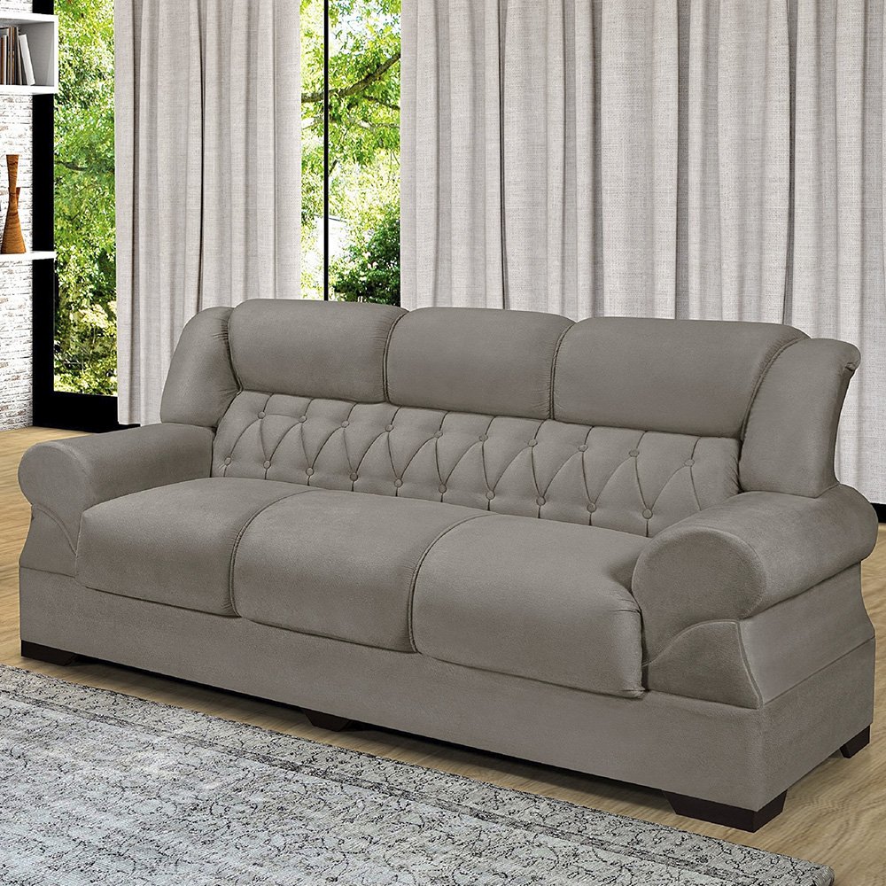 Sofá 3 Lugares D23 Suede Capuccino Silvaflex Supremo 195X75X97 | MadeiraMadeira