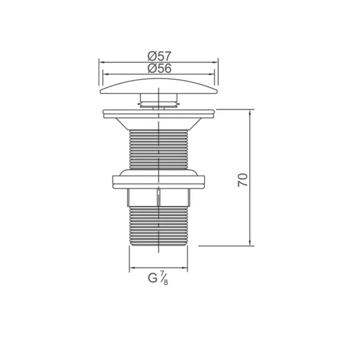 VALVULA LAVATÓRIO LUXO REDONDA SEM LADRÃO BLACK (CLIC CLAC) 1616 B20 ...