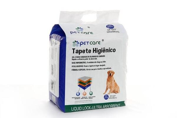Tapete Higiênico para Cachorro Petcare 60 x 58cm 50 Unidades ...