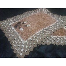 Tapete Luxo Crochê Marrom Artesanal | MadeiraMadeira