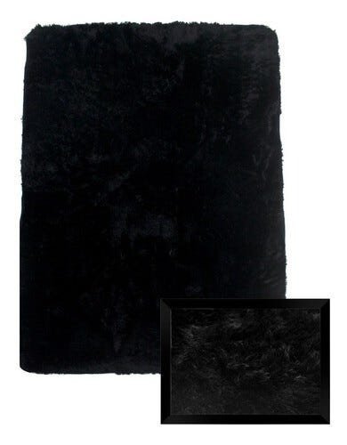 Tapete de Sala Felpudo 2,00 x 1,20 Mt - Preto - Liso | MadeiraMadeira