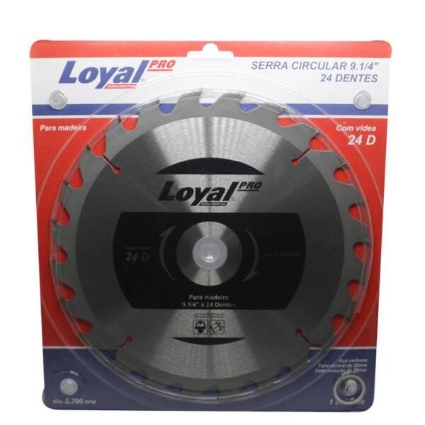 Lâmina para Serra Circular 9.1/4" 24 Dentes Loyal | MadeiraMadeira