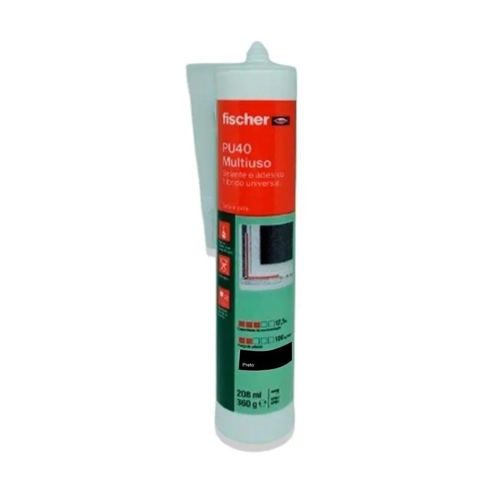 Selante Fischer Pu 40 Preto Econômico Construção 360g | MadeiraMadeira