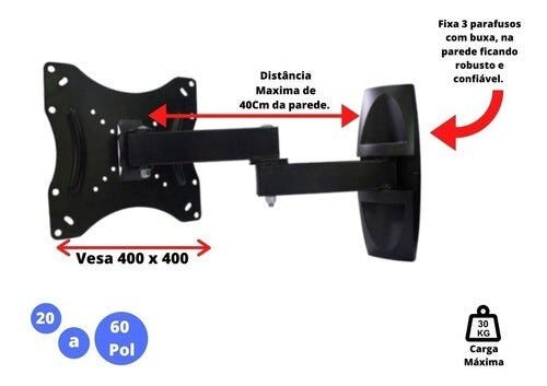 Suporte TV 50 Polegadas 4K LED Oled Qled Smart Samsung - Preto ...