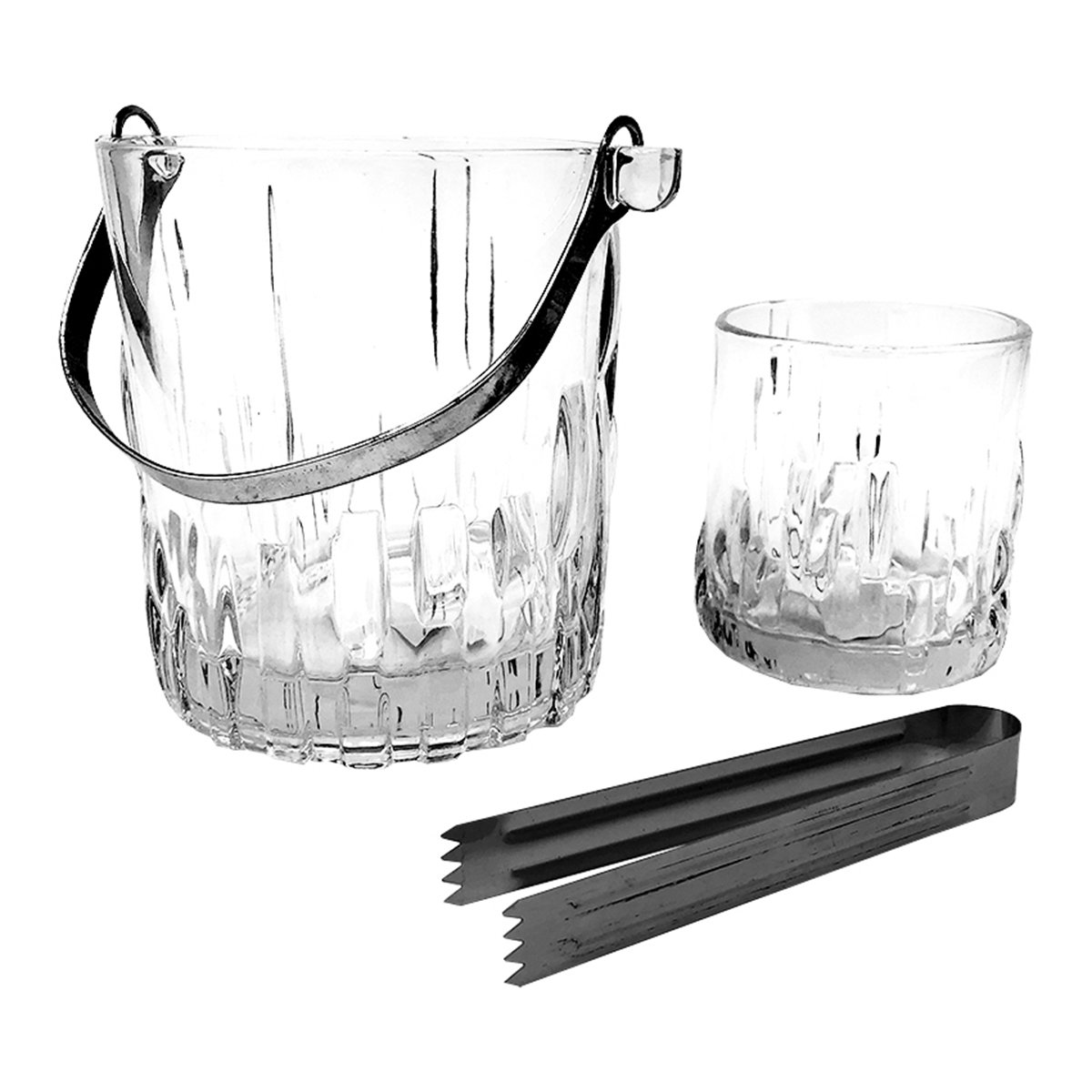 BALDE PARA GELO VIDRO C/6 COPOS13X12CM 350ML | MadeiraMadeira