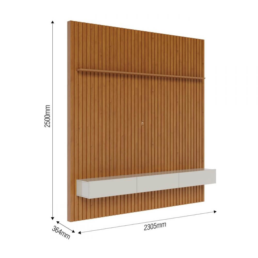 Painel para TV até 75 Polegadas Ripado Prime 2.2 Imcal Nature Off White | MadeiraMadeira