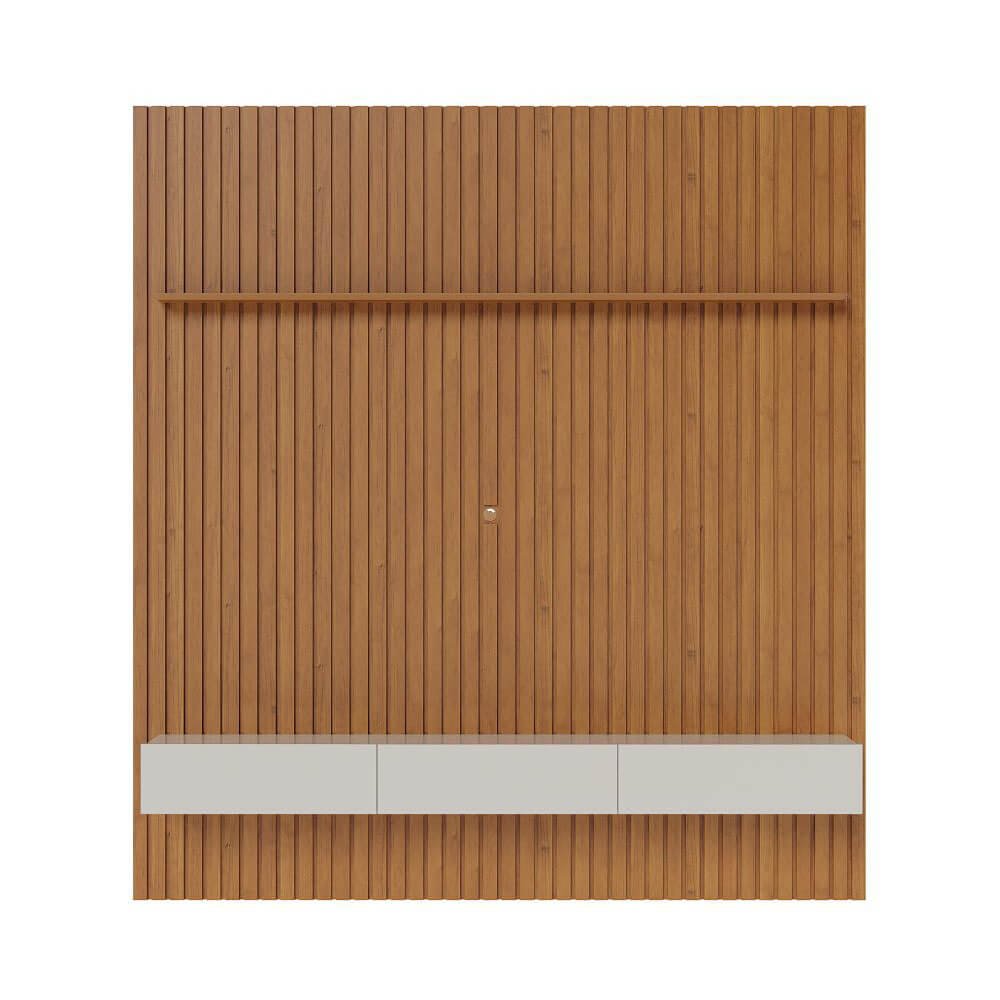Painel para TV até 75 Polegadas Ripado Prime 2.2 Imcal Nature Off White ...