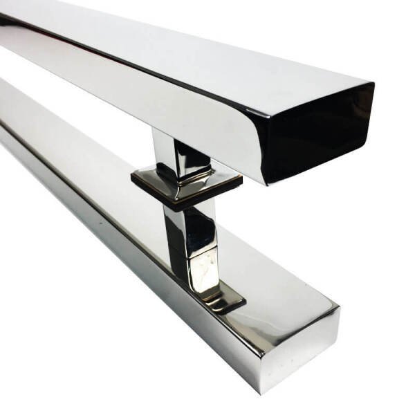 Puxador Para Portas Duplo em Aço Inox 304 Modelo Grand Clean Polido ...