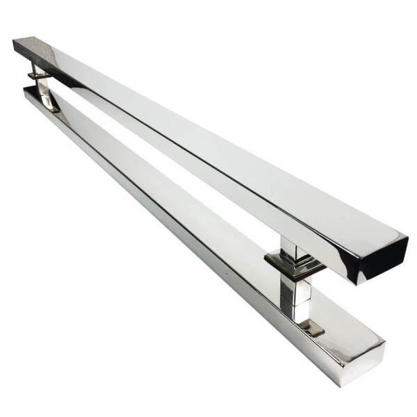 Puxador Para Portas Duplo em Aço Inox 304 Modelo Grand Clean Polido ...