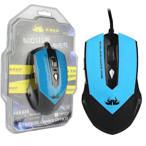 Mouse Gamer 2400 Dpi 6 Botões Azul Knup KP-V23 KP-V23 KNUP | MadeiraMadeira