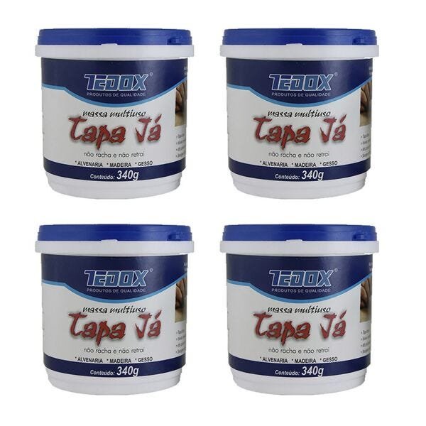 Kit 4 Multimassa Tapa Tudo Tedox Para Parede e Madeira 340g ...