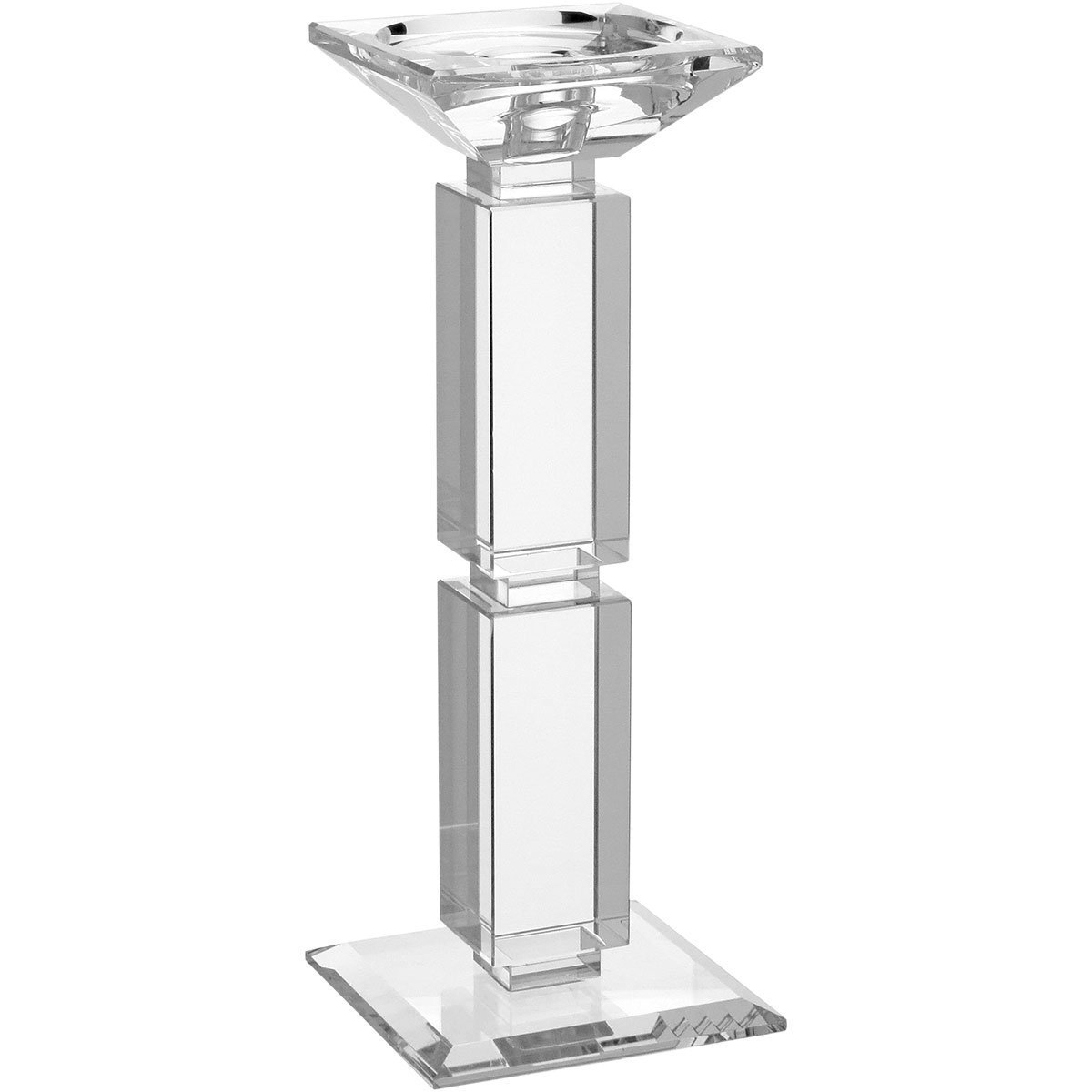 CASTIÇAL 28x9x9cm CRISTAL TRANSPARENTE | MadeiraMadeira