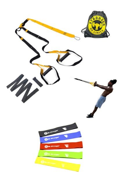 Fita Treinamento TR Completo + elásticos de exercícios 3 cm com 5 ...