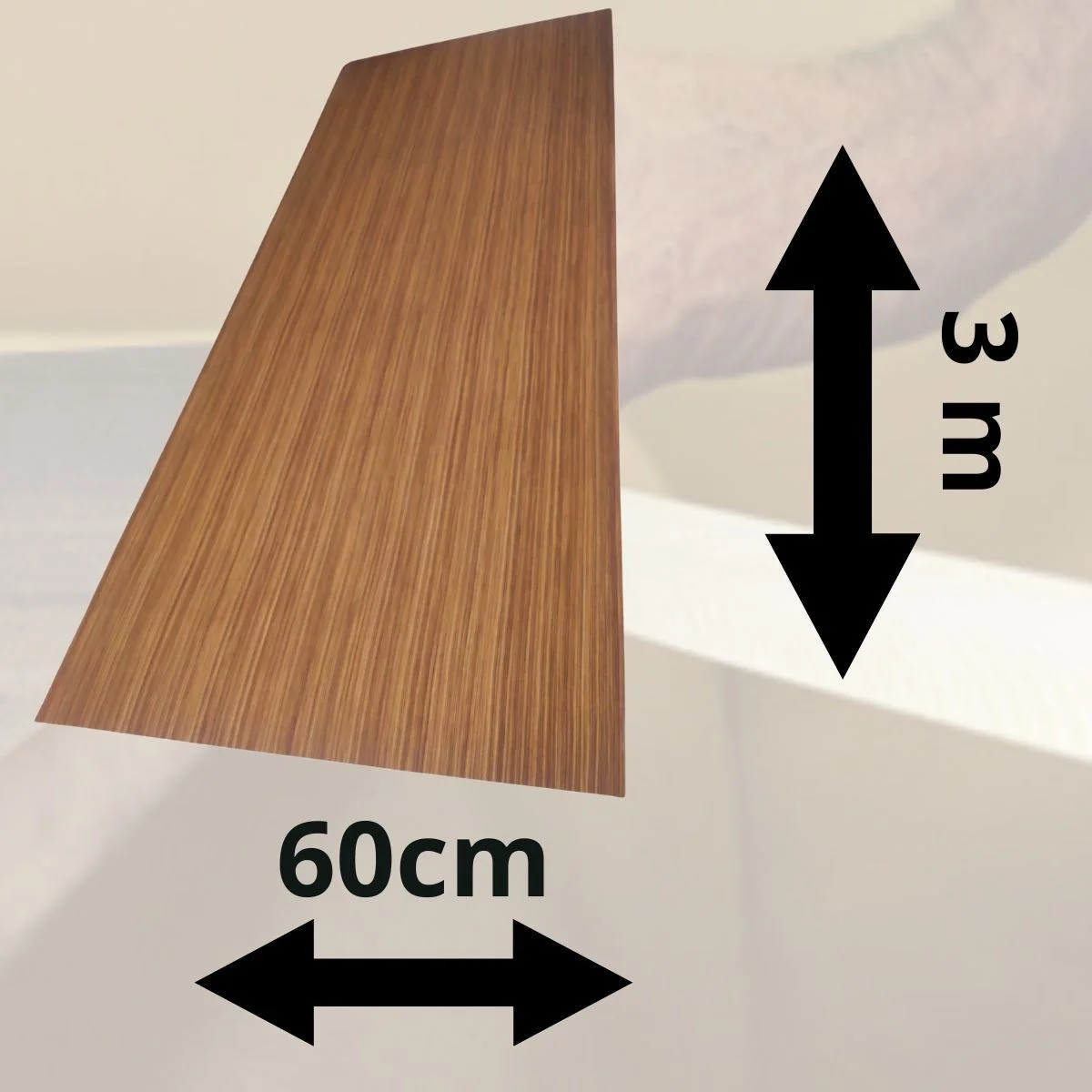 Revestimento Formica Madeirado Zebrano Nt Fosco 3m X 60cm Acabamento ...