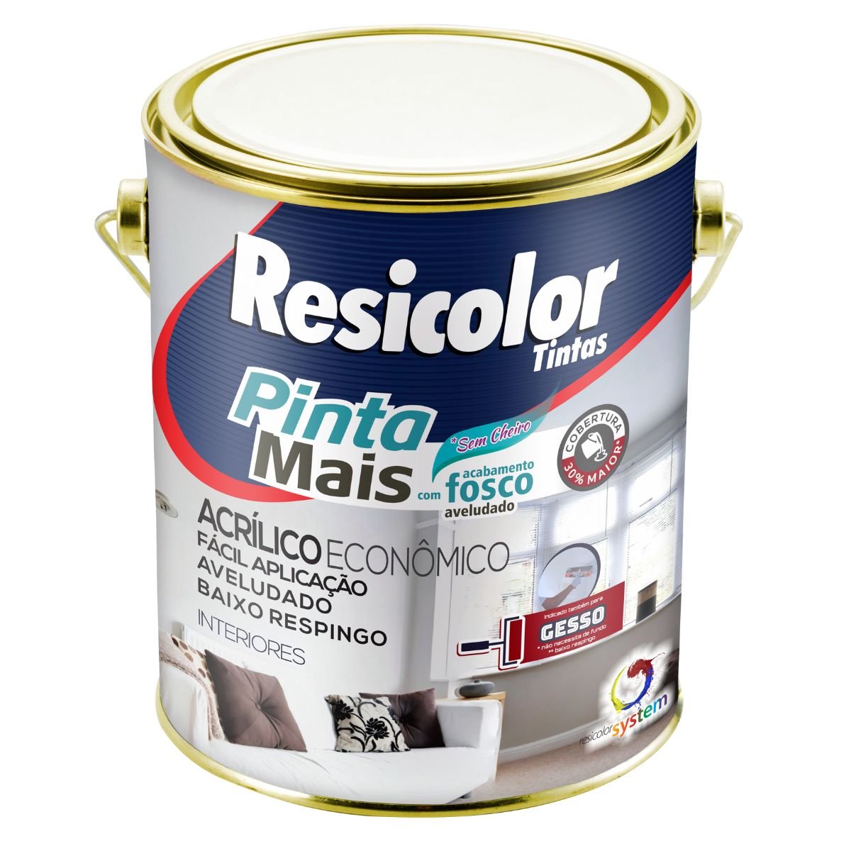 Acrílico Pinta Mais Branco 3,6l | Resicolor | MadeiraMadeira