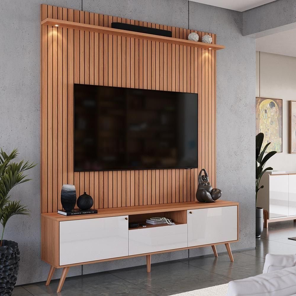 Rack Movelove 2 Portas e 1 Gaveta com Painel Led para Tv 70 Polegadas ...