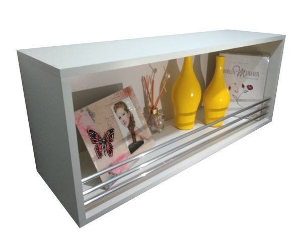 Nicho Retangular 80x33x25cm-Mdf com Fundo Proteção Barra de Alumínio ...