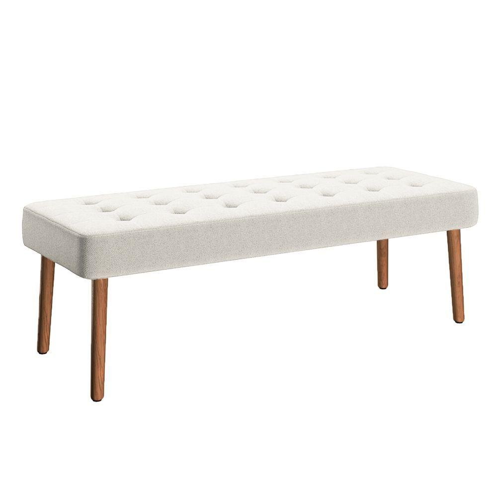 Banco Capitone 140Cm Suede Bege | MadeiraMadeira