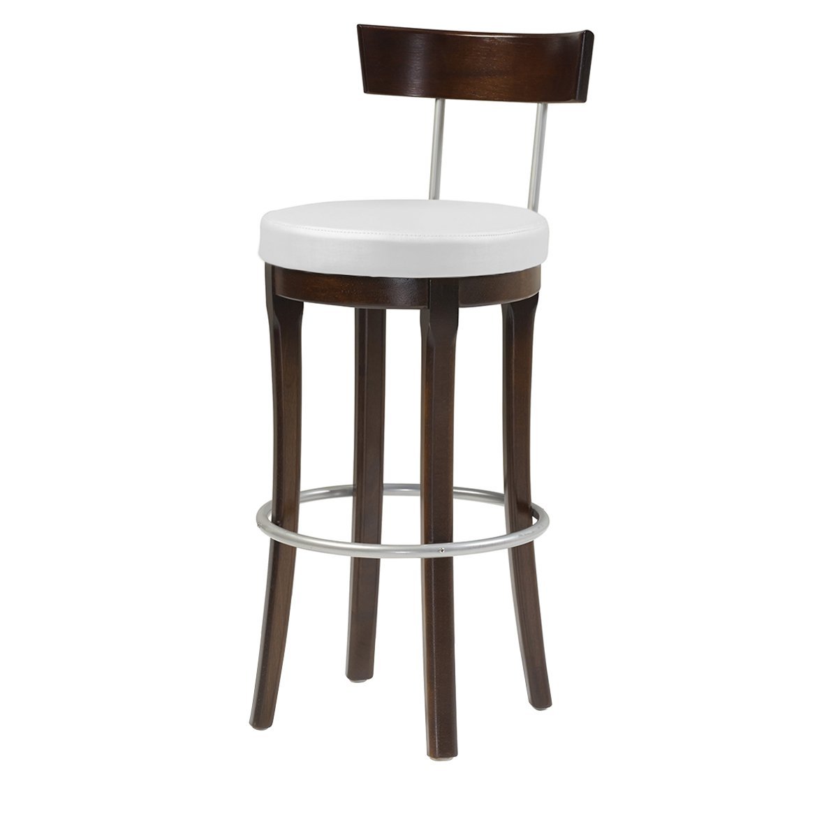 Banqueta Sambas com Encosto - Imbuia - Dunas - Branco | MadeiraMadeira