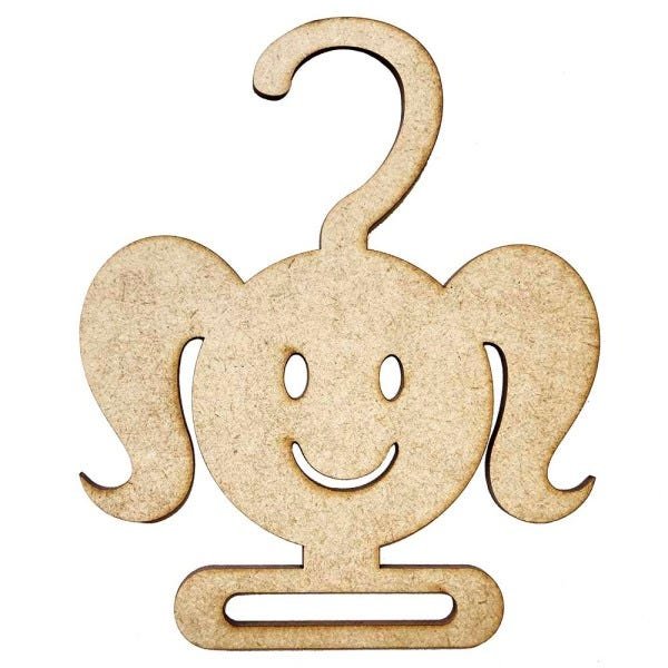 Kit 25 mini Cabide menina mdf porta laço fita individual | MadeiraMadeira