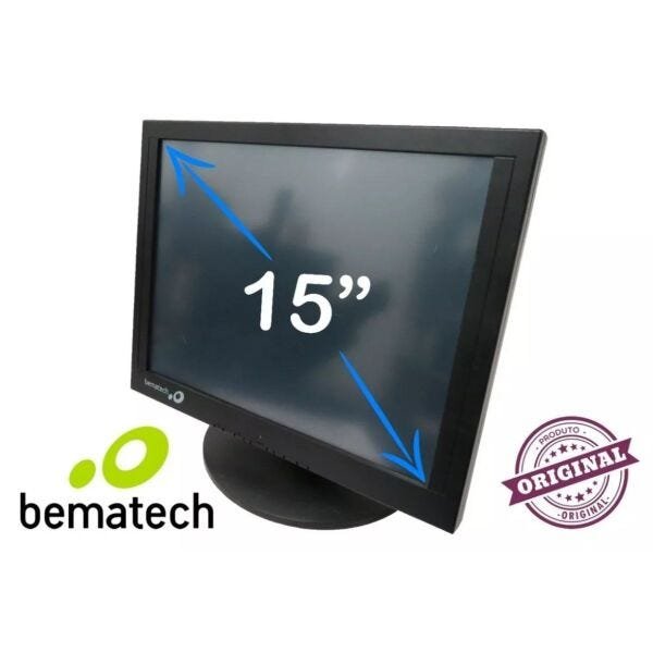 Monitor Bematech Mt5xxx 15 Polegadas Quadrado Touch Screen - Preto - 110V/220V | MadeiraMadeira