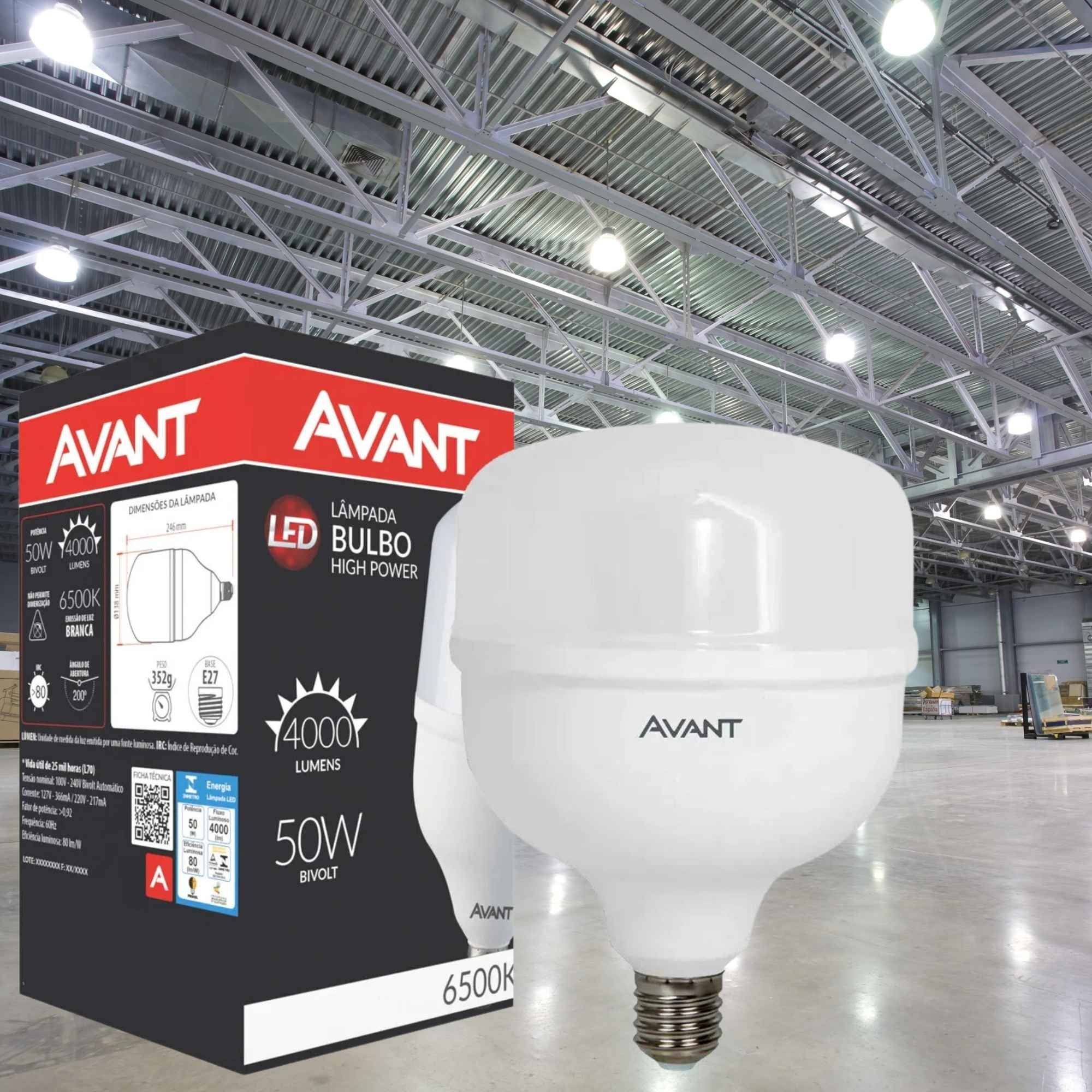 lampada led 50w 6500k galpão Comercio Bivolt E27 Luz Potência. AVANT ...