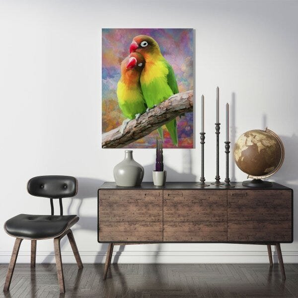 QUADRO CANVAS CUTE BIRDS | MadeiraMadeira