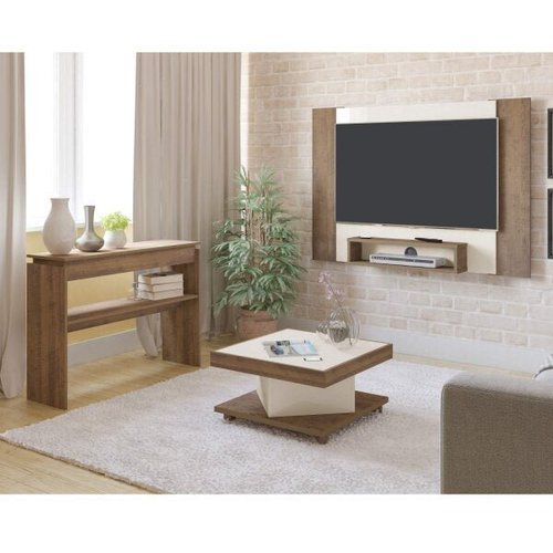 Conjunto Sala de Estar Painel Cine para TV até 40 Polegadas, Mesa de Centro Saara e Aparador ...