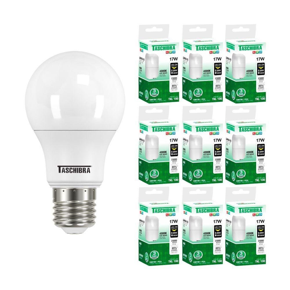 Kit 10 Lâmpadas Led Bulbo Tkl 17w Taschibra E27 Bivolt 4000k Luz Neutra | MadeiraMadeira