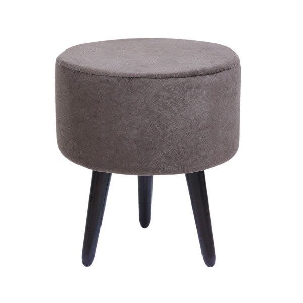 Puff Redondo Decorativo Santa Rita Retrô Chocolate | MadeiraMadeira