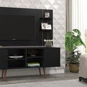 Rack Estrela com Painel Itália Preto - Patrimar Móveis | MadeiraMadeira