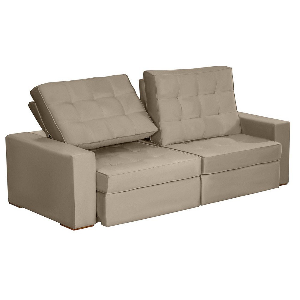Sofá Curitiba Modular 3 Lugares 2.30 MT Retrátil Reclinável Veludo Sofatec | MadeiraMadeira