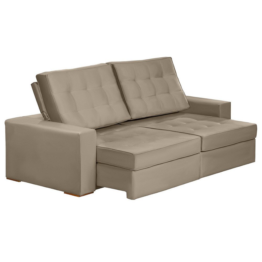Sofá Curitiba Modular 3 Lugares 2.30 MT Retrátil Reclinável Veludo Sofatec | MadeiraMadeira