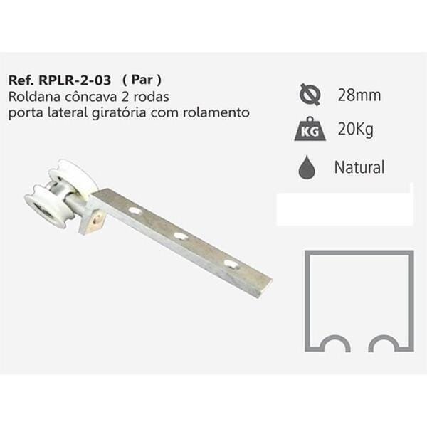 Kit Roldana Côncava Para Porta Lateral Giratória - Rplr-2-03 ...